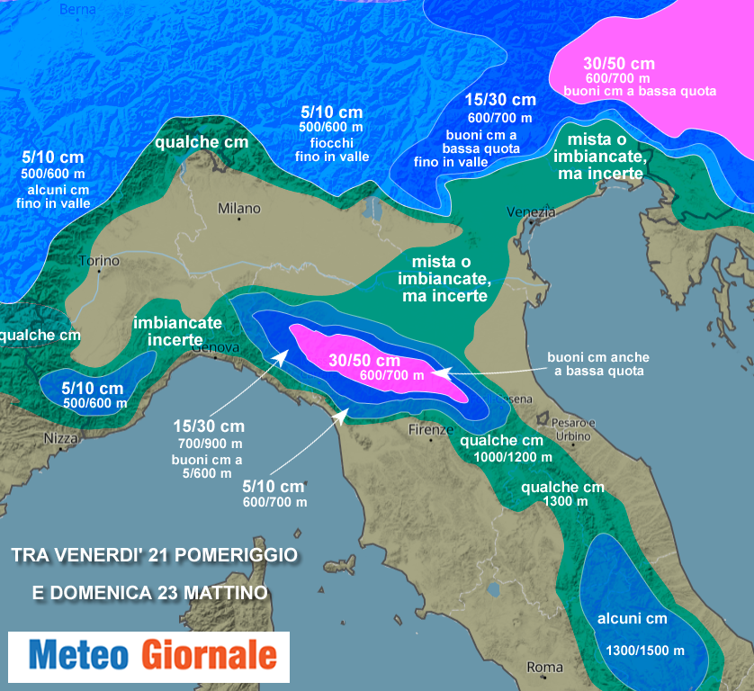 Conferme sulla neve: ce ne sarà tanta e a bassa quota su queste aree ...